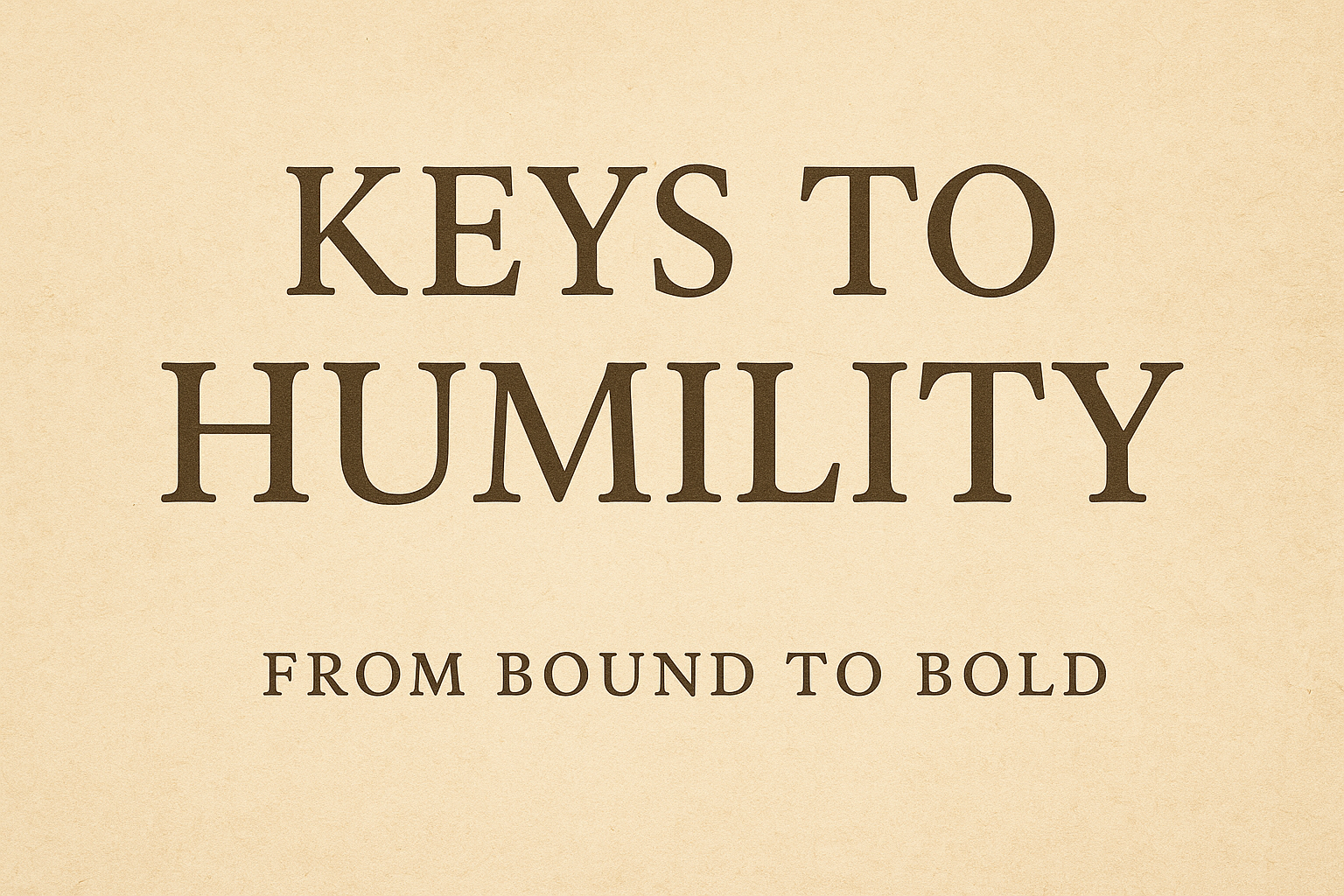 Keys to Humility – Breaking Barriers – From Bound to Bold